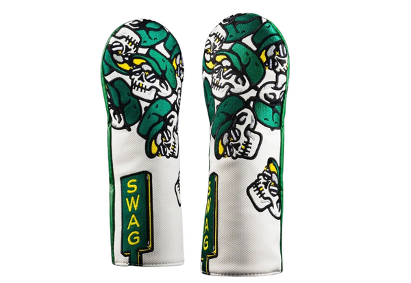 Swag Golf's "Falling Skeleton Caddie" Fairway Cover - Tour Stock Putters